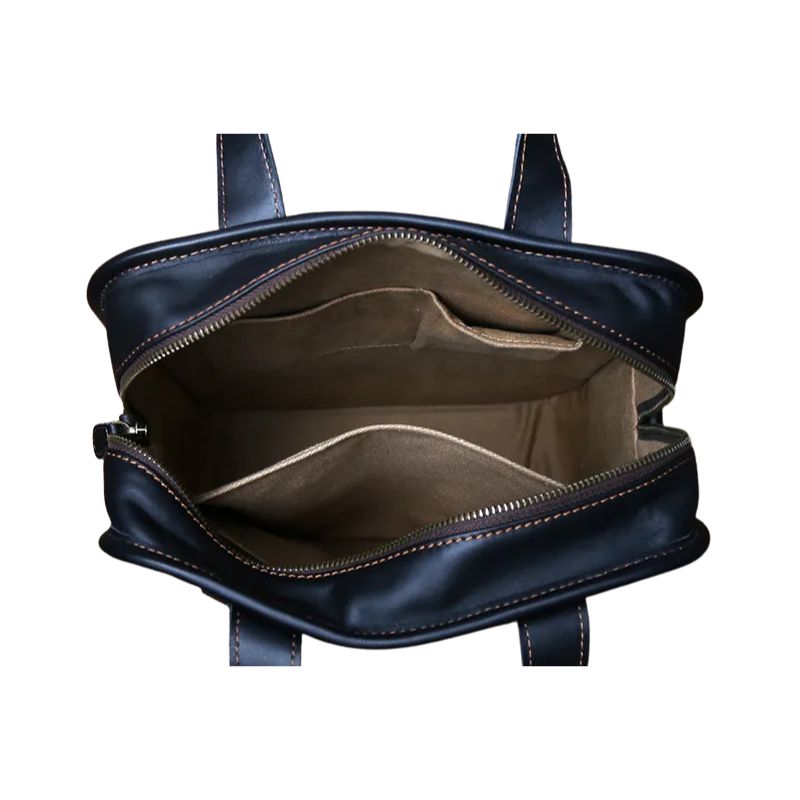 Genuine Leather Vertical Briefcase Handbag – Scraften