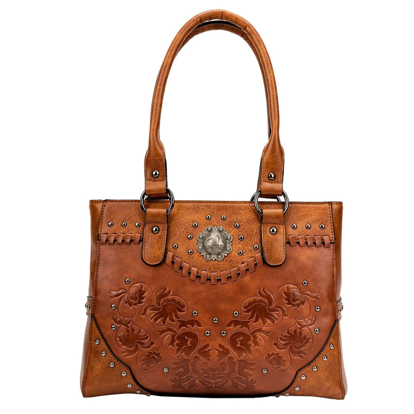 Vintage Embossed Concho Studs Shoulder Bag – Scraften